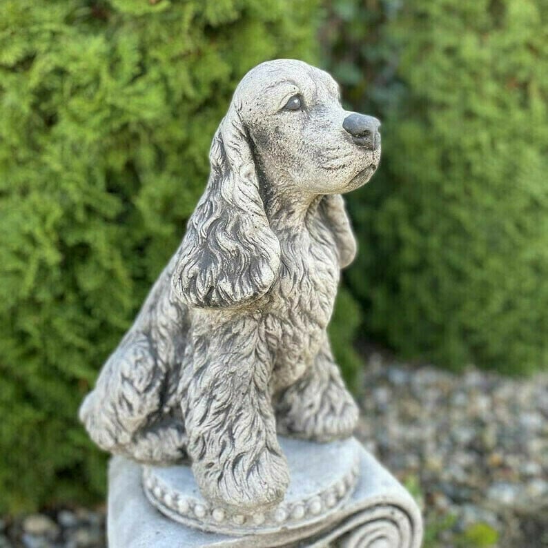 Cocker Spaniel Statue Garden Decor