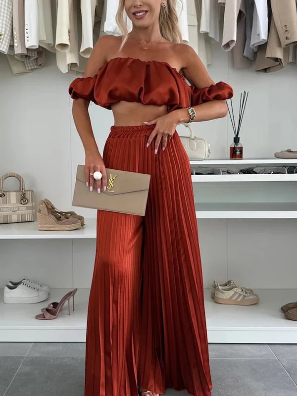 Solid Color Palm Satin Set - Laabuu