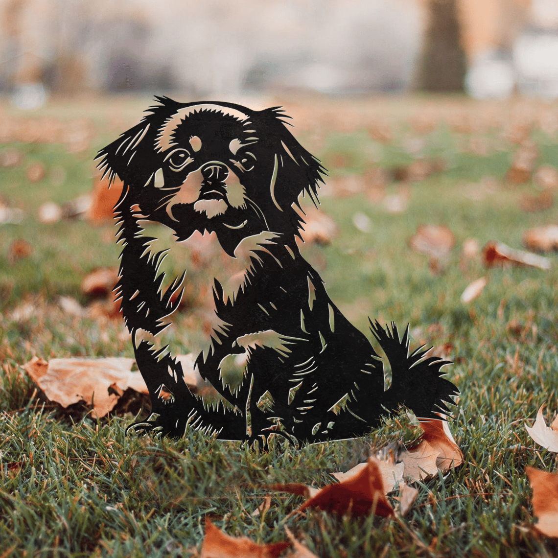 Pekingese Metal Silhouette