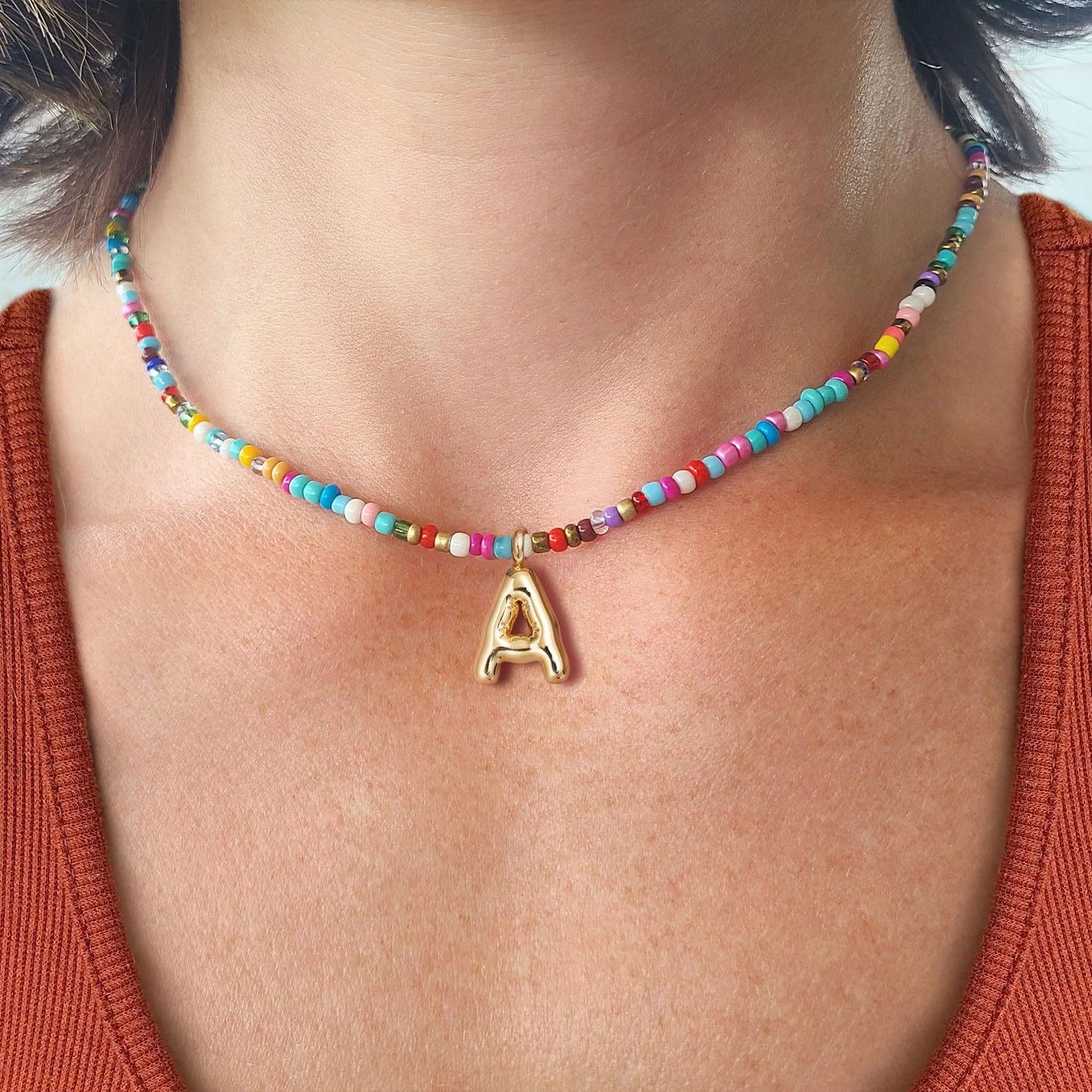 Buy 1 Get 1 Free📿Bubble Initial Letter Necklace📿 - Laabuu