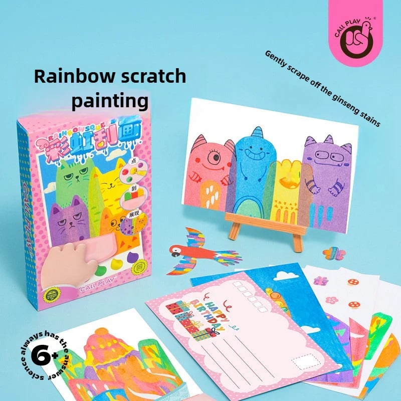 Eptchn Creative Rainbow Scratch Art Postcard Set Gift - Laabuu