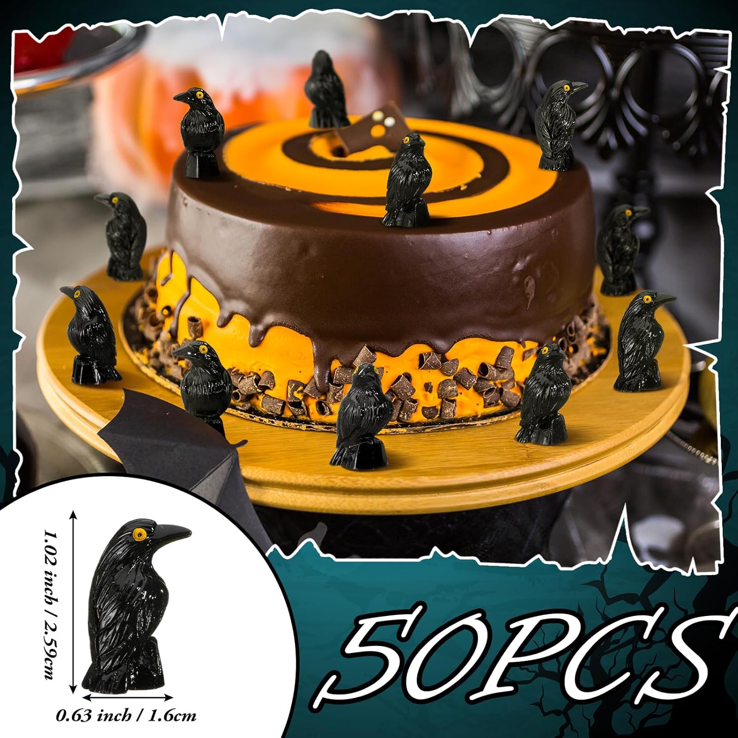 🔥Halloween Limited🔥Crows Figurines Mini Crows for Halloween Scene Decor ...