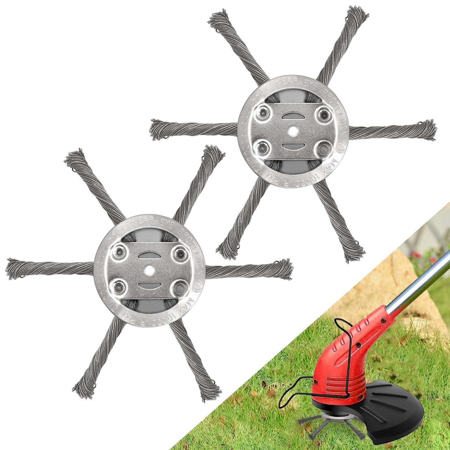 6 inch Steel Wire Weed Brush Cutter Trimmer Head - Homiva