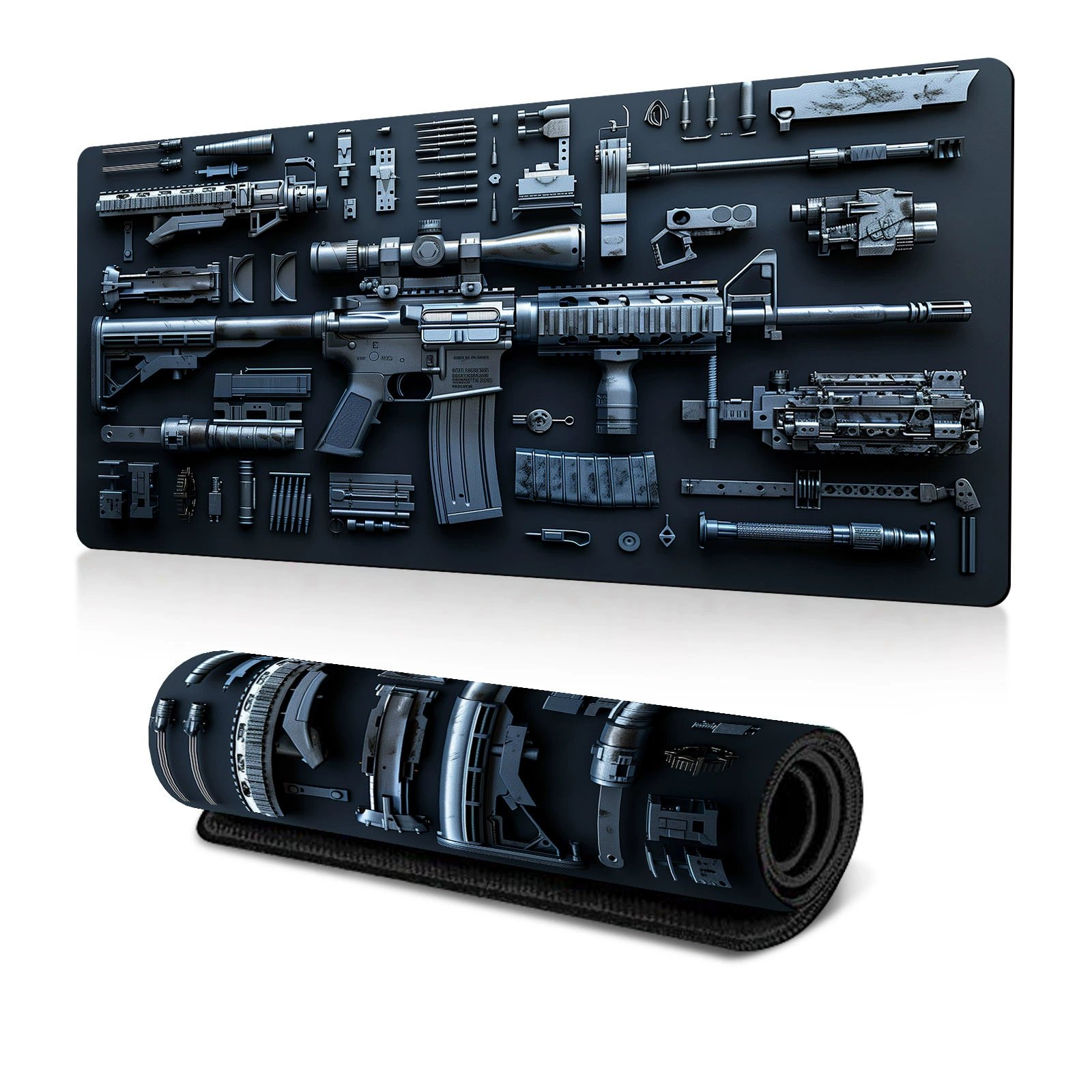 🔥Cool Military Weapon Build Weapon Parts Display Large Gaming Mouse Pad ...